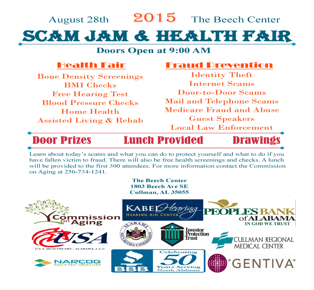 Scam Jam / Health Fair to host Fraud Prevention and Health Screenings ...