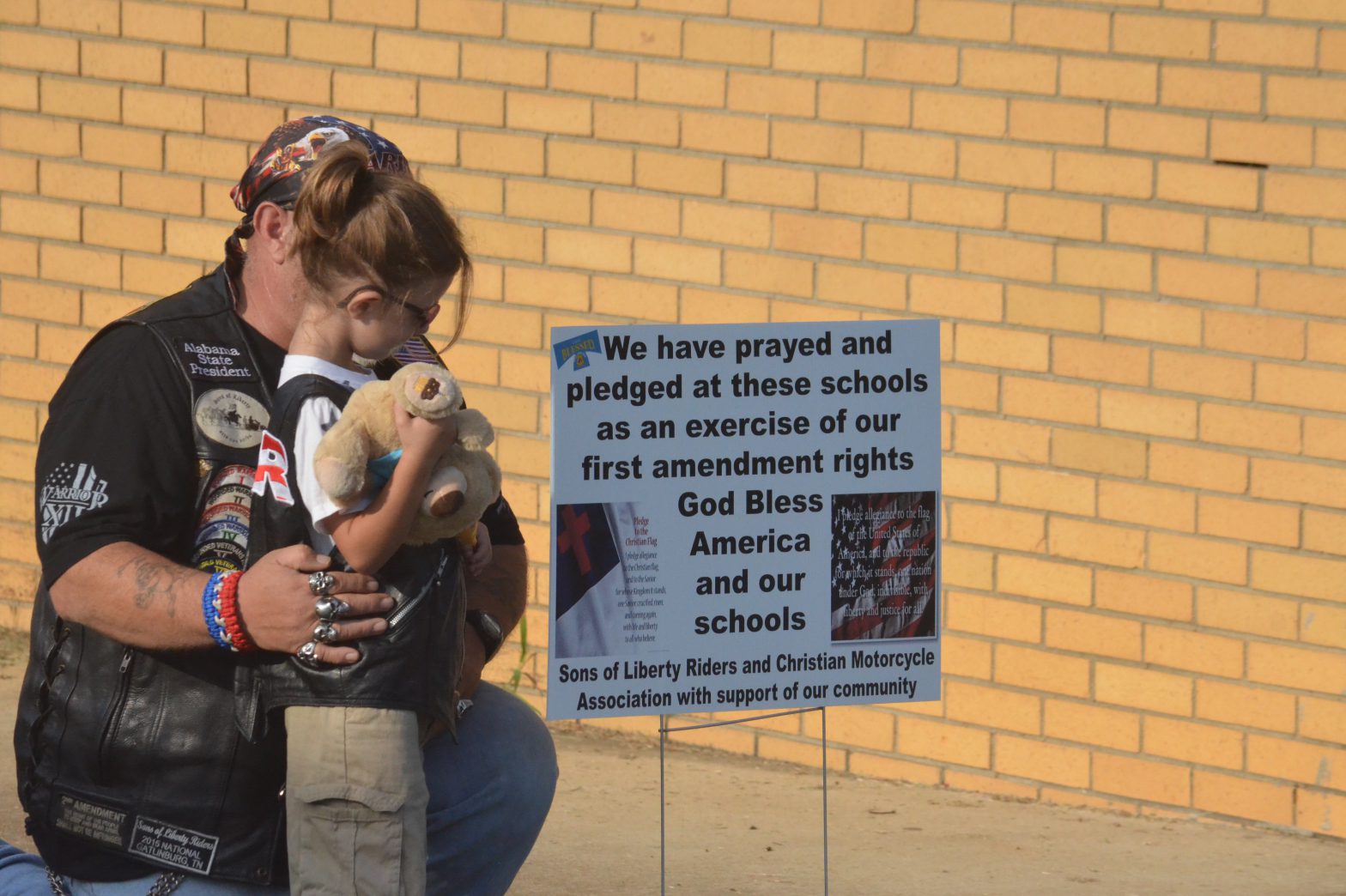 Bikers visit schools across county to promote prayer, Pledge of ...
