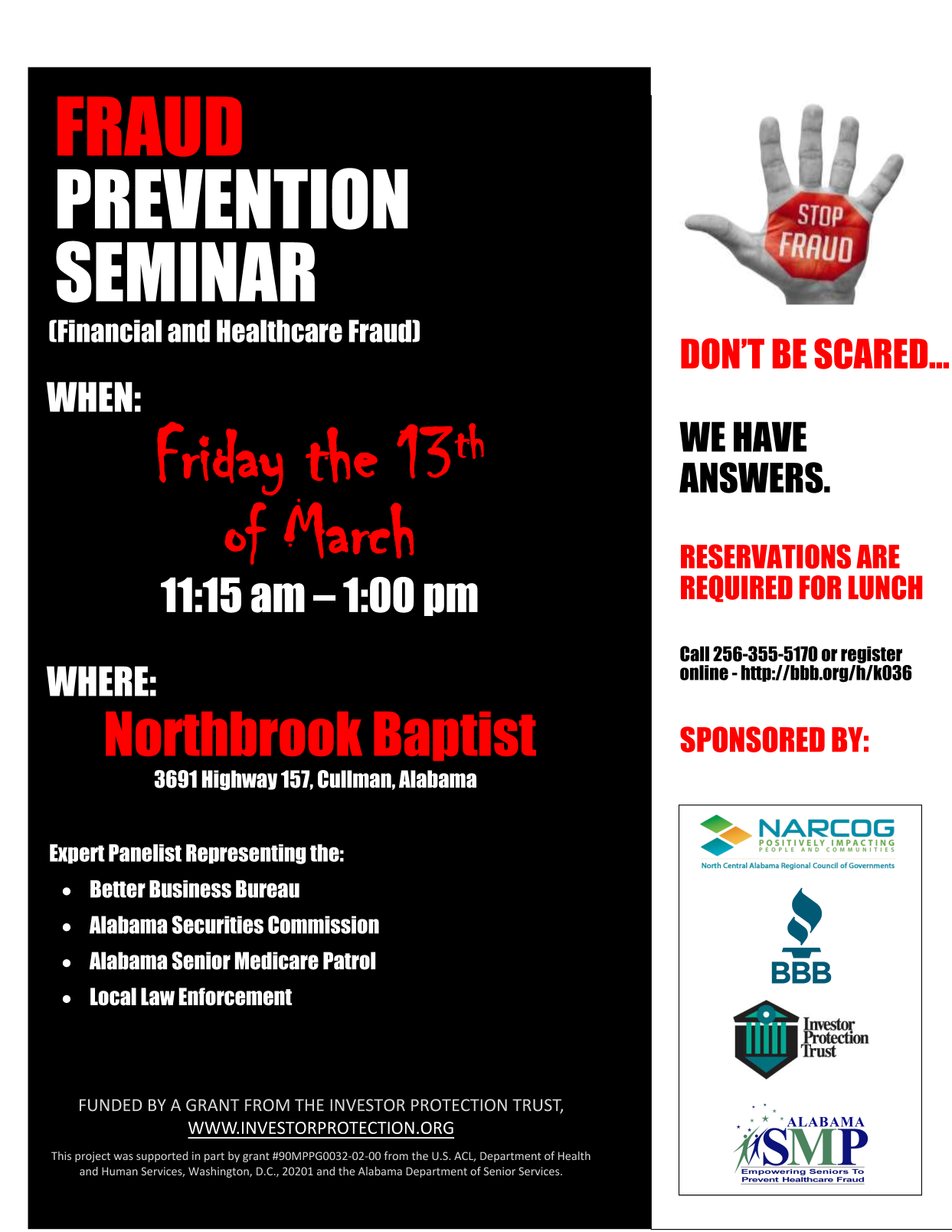 Free financial and health care fraud seminar Friday - The Cullman Tribune