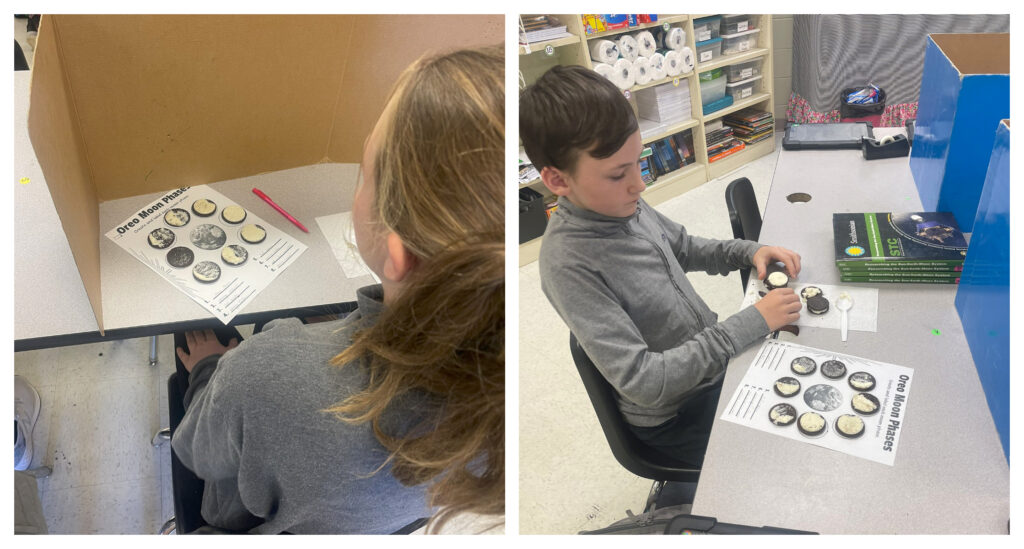 A sky full of Oreos: EES students use cookies to learn moon phases ...